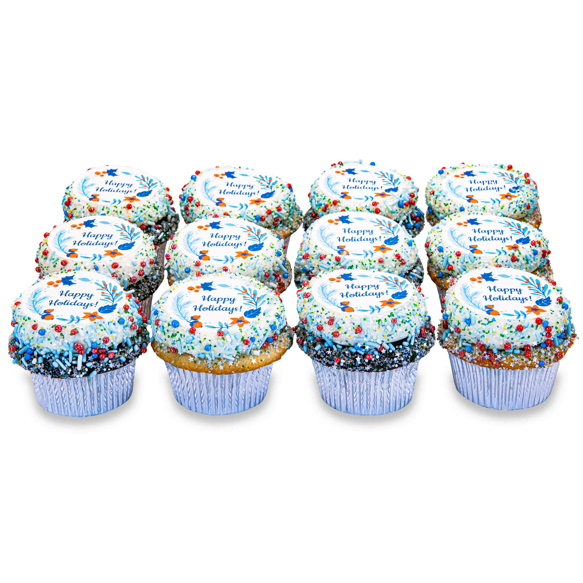 Sweet Greetings Happy Holidays Dozen | Trophy Cupcakes