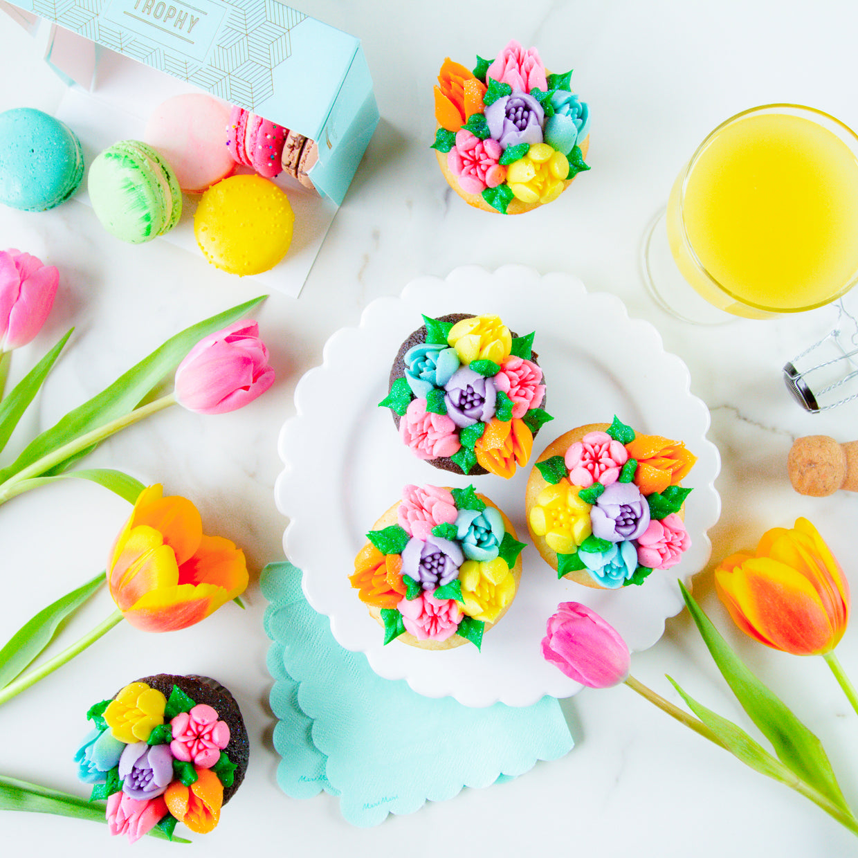 Spring Flowers Dozen Cupcakes - Order Now! – Trophy Cupcakes