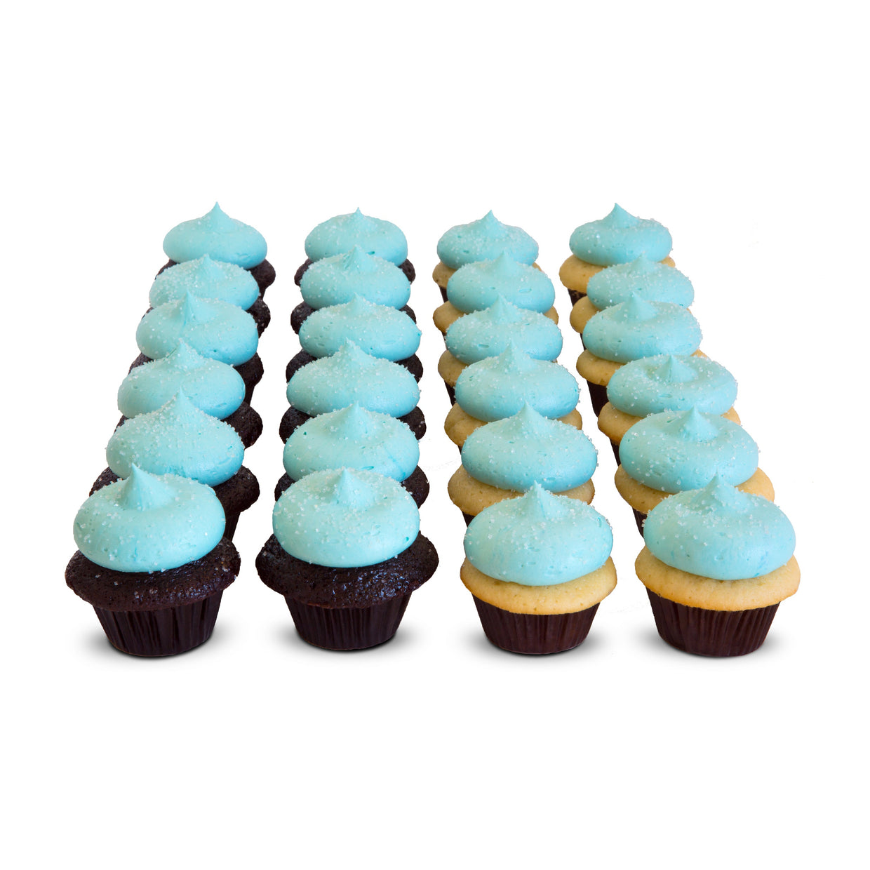 Baby Blue Mini Cupcakes - 2 Dozen – Trophy Cupcakes